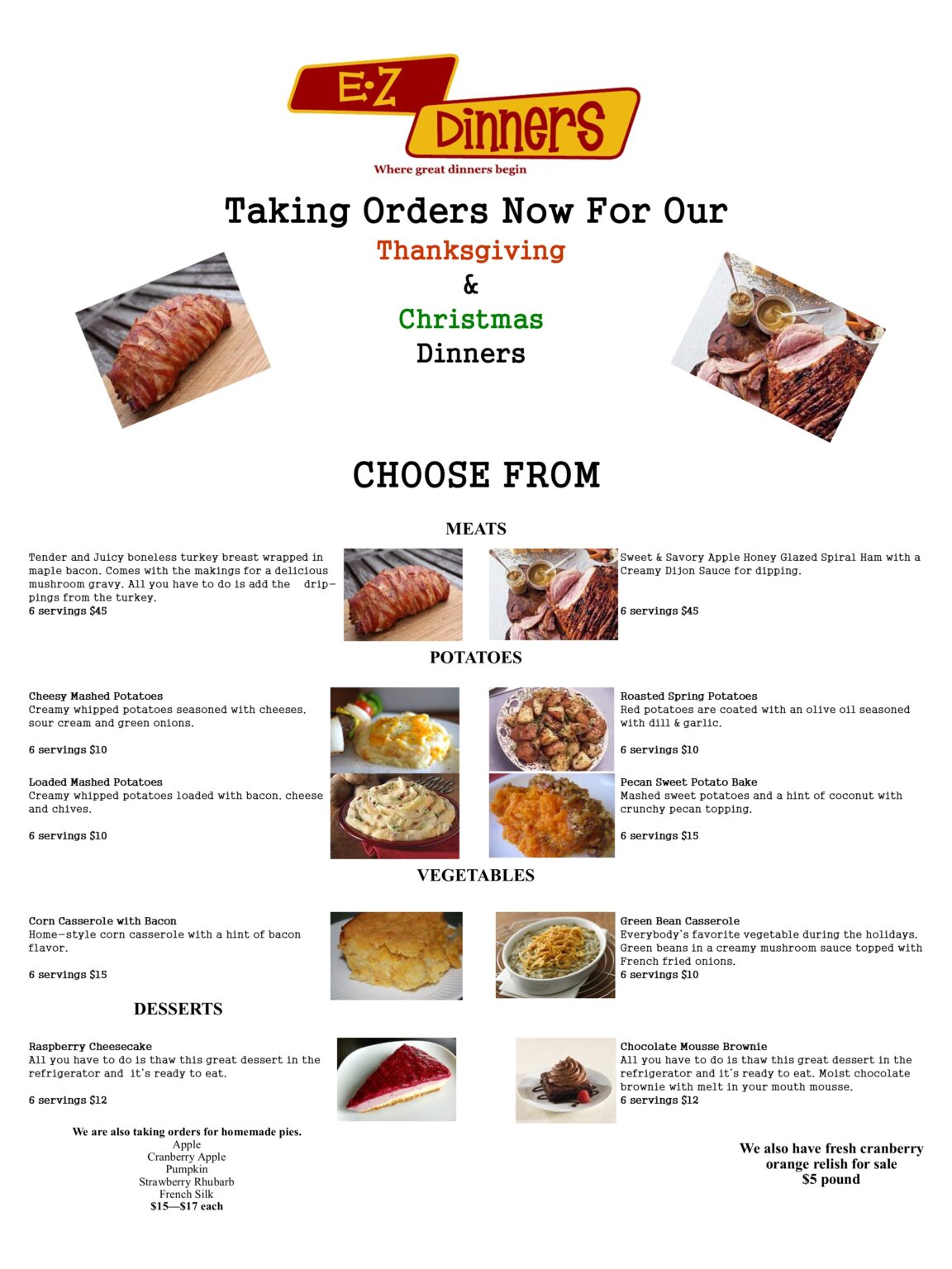 E-Z Dinners - Take & Bake Meals Made Easy